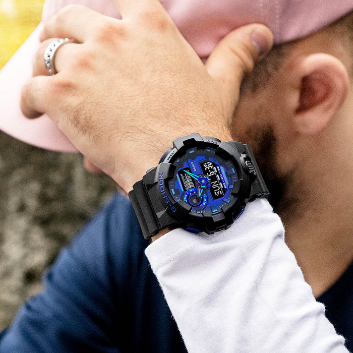 Casio G-Shock GA-700 Series in Black and Purple #GA700VB-1A
