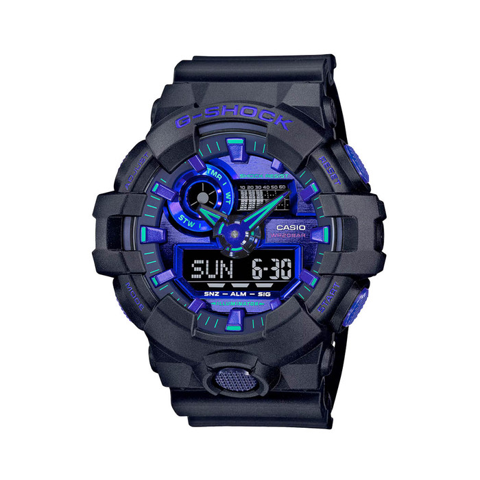 Casio G-Shock GA-700 Series in Black and Purple #GA700VB-1A