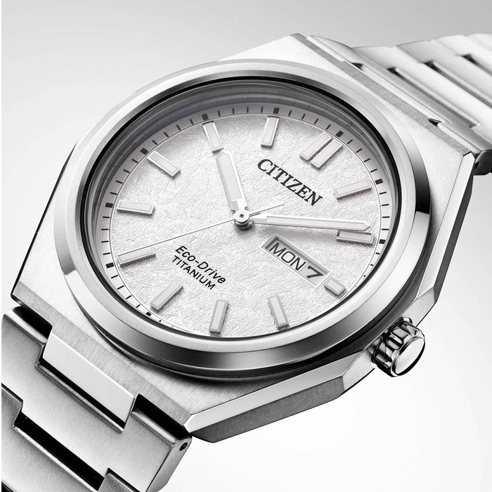 Citizen Eco-Drive Titanium Zenshin Watch with White Dial #AW0130-85A
