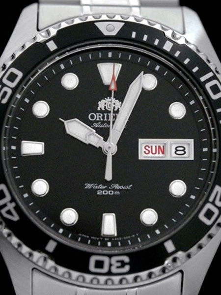 Orient Black Dial Automatic Dive Watch with Stainless Steel Bracelet # ...