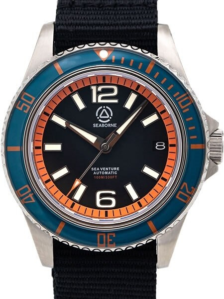 Seaborne SB-SV-001-MBD 100 meter Sea Venture Watch with an AR Sapphire ...