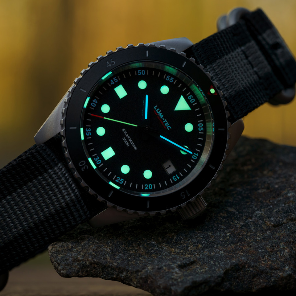 Lum-Tec Solar Powered Military Watch with 39mm Bead Blasted Case #SM-1
