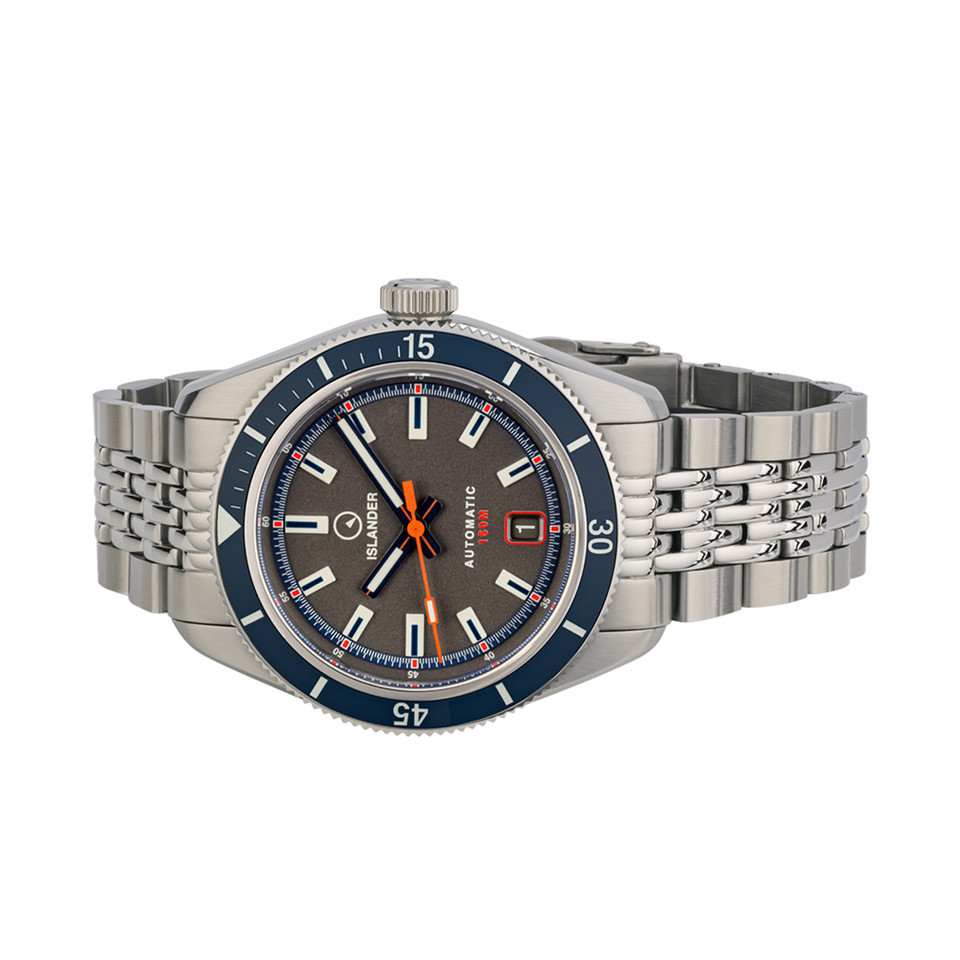 Islander Port Jefferson Skin Diver Automatic Watch with Charcoal Dial # ...