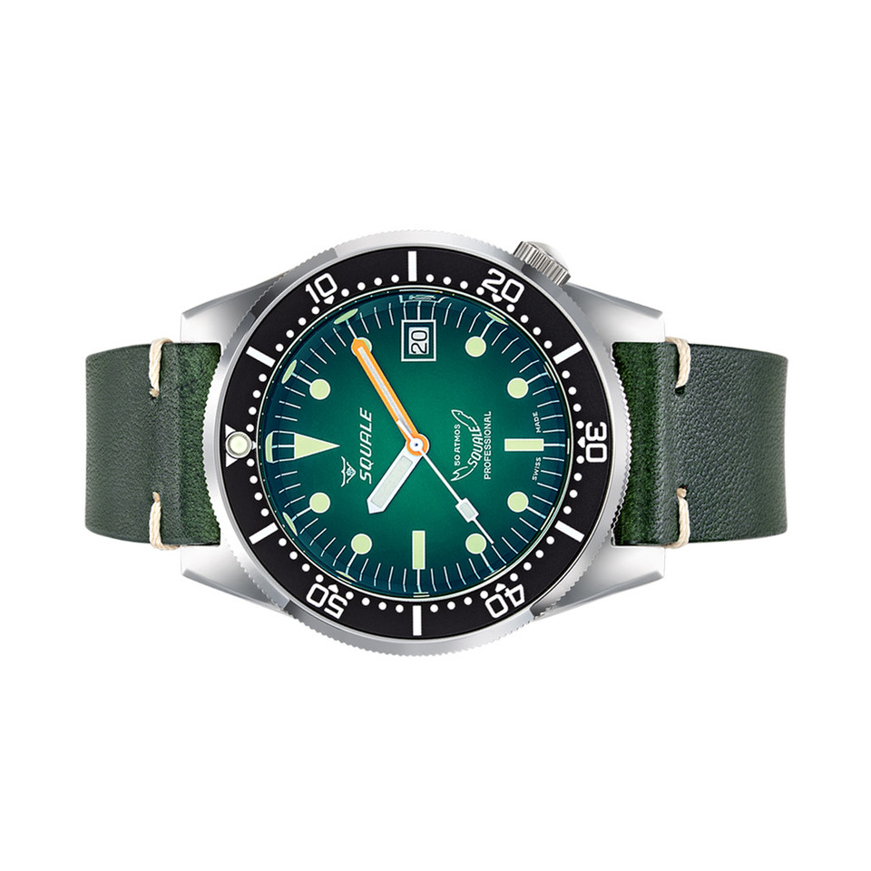 Squale 1521 Profondo Automatic Dive Watch with Ombre Green Dial and ...