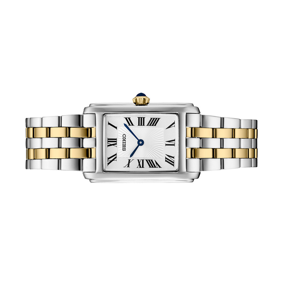 Seiko Essentials Two-Tone Quartz Tank Dress Watch #SWR087