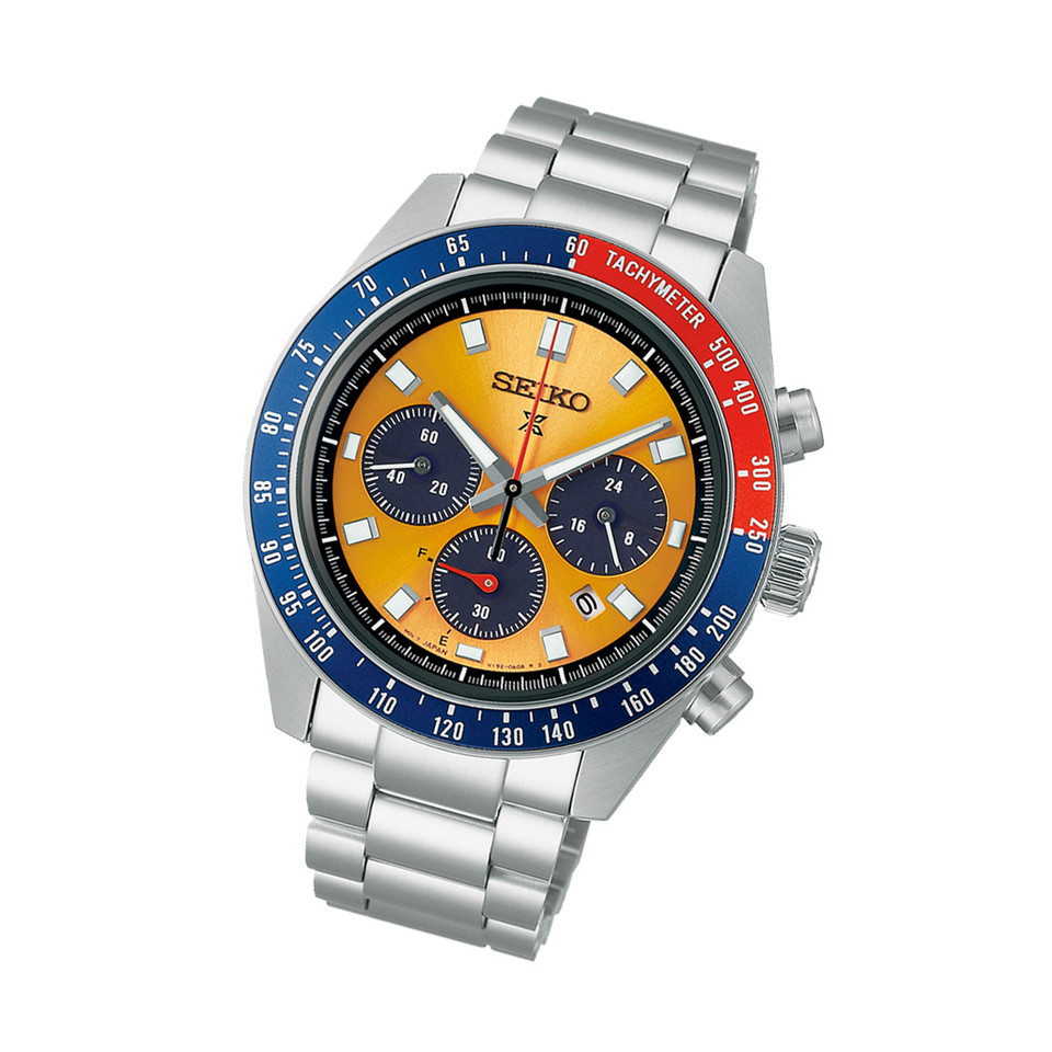 Seiko Prospex Speedtimer Solar Chronograph with Orange Sunray Dial #SSC947