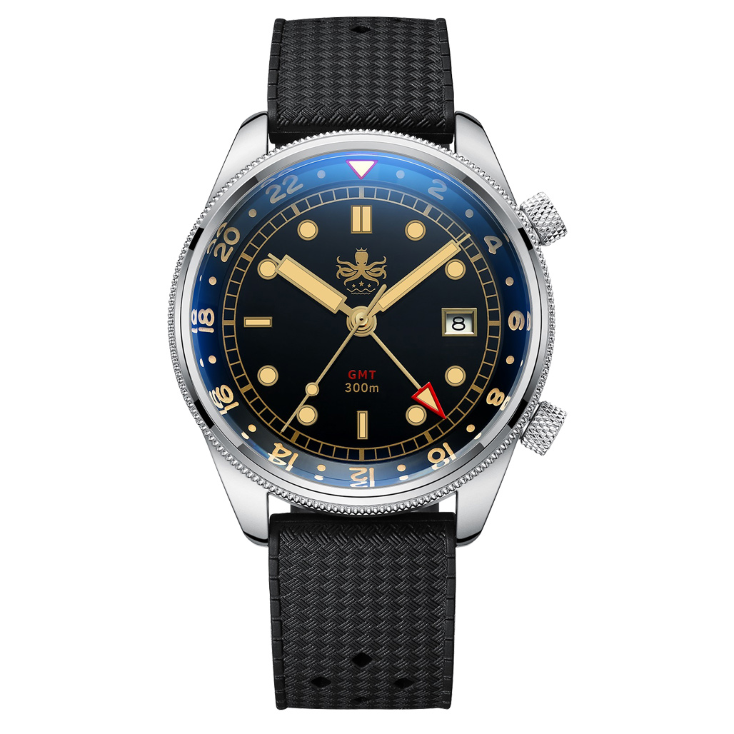 Phoibos PX023D 300 meter Eagle Ray GMT Dual-Time Dive Watch with an ...