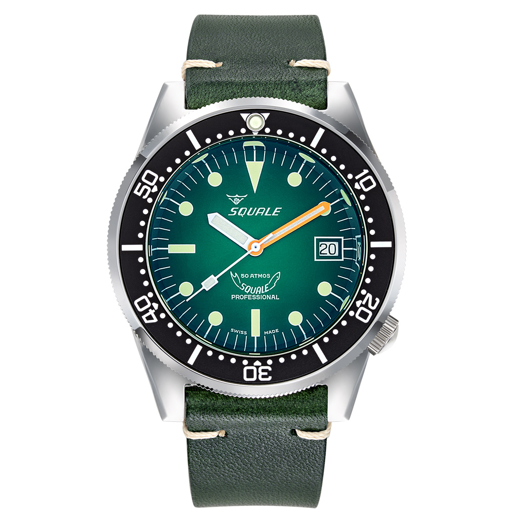 Squale 1521 Profondo Automatic Dive Watch with Ombre Green Dial and ...