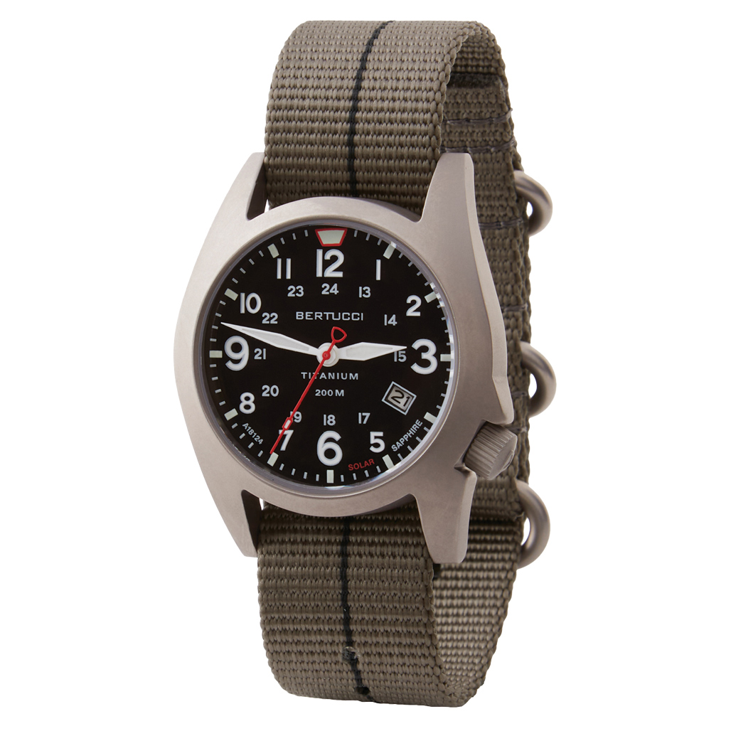Bertucci A-7T Retrospec Solar Titanium Field Watch with Ghost Grey ...