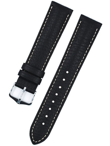Hirsch Boston Black High Grain Leather Watch Strap #013020-50