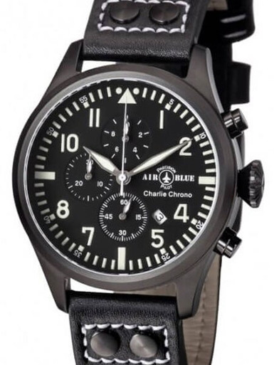 Air Blue Charlie Pilot chronograph watch with Sapphire Crystal # ...