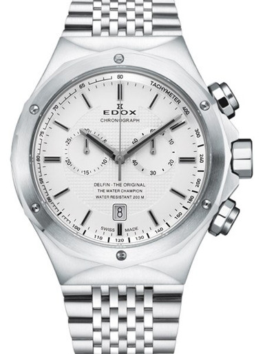 Edox Delfin Quartz Chronograh Dive Watch with Double Case Back #10108-3-AIN
