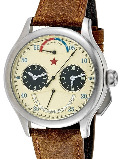 Red Star Automatic Dual-Time Watch with Power Reserve Indicator ...