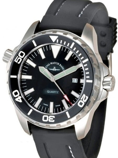 Zeno 500 Meter Pro Dive Watch with Black Dial and Swiss Quartz Movement ...