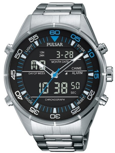 Pulsar Analog-Digital Watch with a 45mm stainless steel case #PW6017