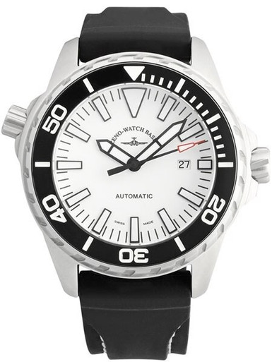 Zeno 500 Meter Pro Dive Watch with White Dial and Swiss ETA Automatic ...