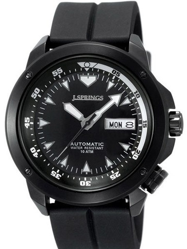 J. Springs 42mm Automatic 21-Jewel Sport Dive Watch with Day and Date ...