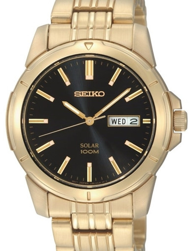 Seiko Solar Powered Watch with 40mm Goldtone Case and matching Bracelet ...