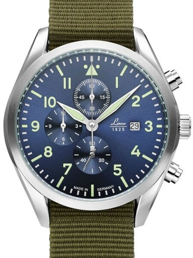 Laco Atlanta Pilot Chronograph with stopwatch and 12-hour totalizer #861919