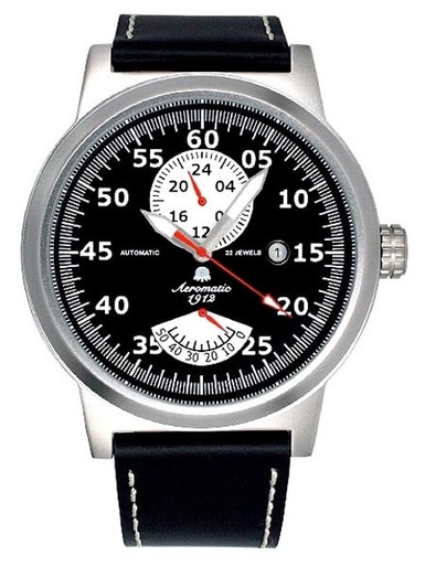 Aeromatic 1912 Aviator Watch with Power Reserve Indicator and 24-hr Sub ...