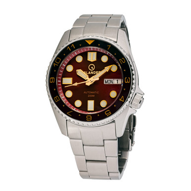 Islander 38mm Automatic "Root Beer" Dual Time Dive Watch #ISL-152