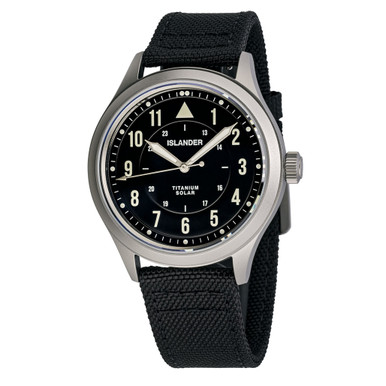 Islander Babylon HV1000 Titanium Solar Field Watch with Black Dial #ISL-333