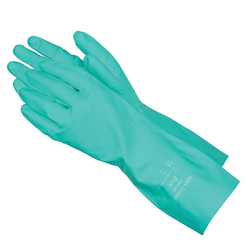 SHOWA 730 NITRILE GLOVE, FLOCK-LINED, CHEMICAL RESISTANT, 15 MILS THICK ...