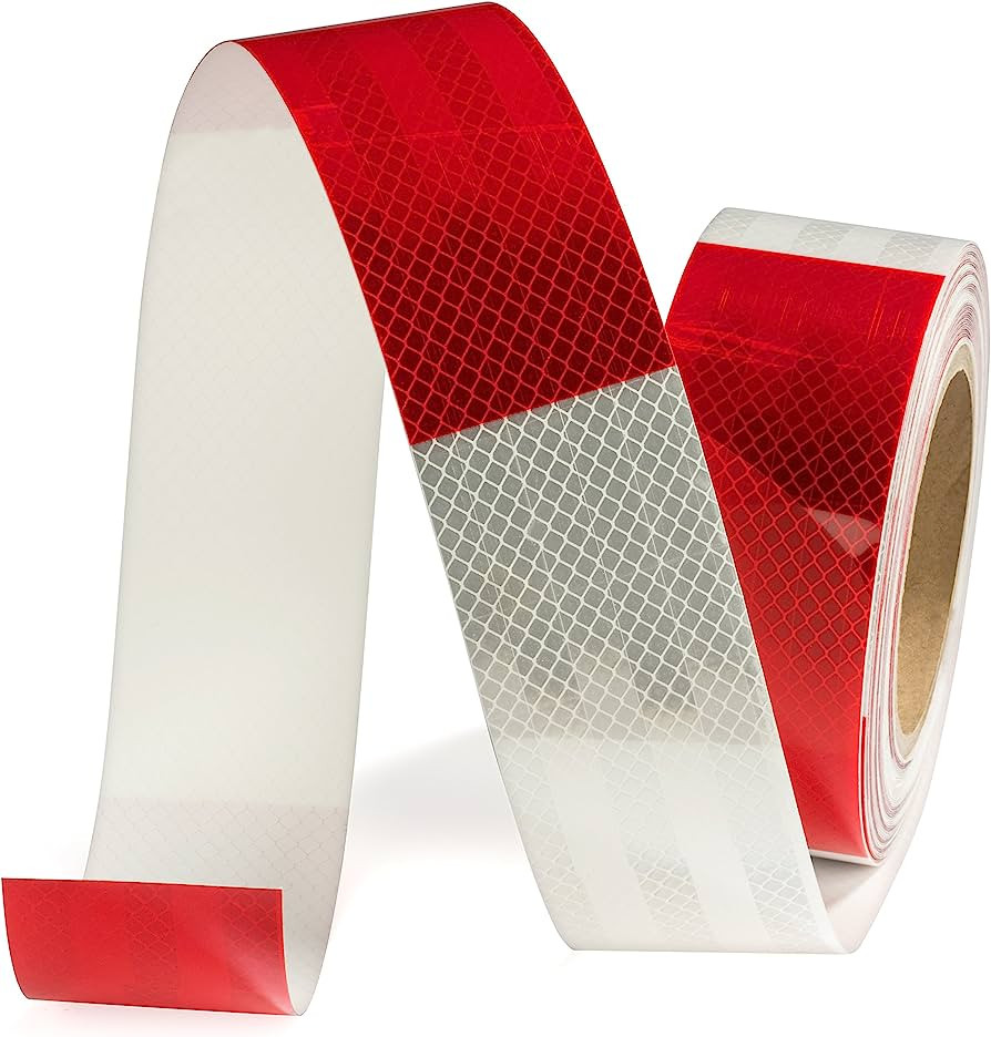 HIGHPOWER REFLECTIVE TAPE 50MM 5 METRES SQUARE TYPE RED & WHITE..