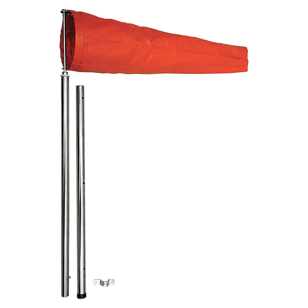 GRAINGER APPROVED WINDSOCK KIT: NYLON, 36 IN LG, 10 IN THROAT DIA ...