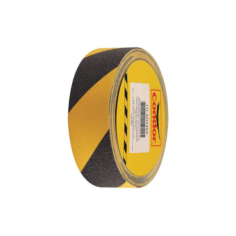 CONDOR STRIPED BLACK/ YELLOW ANTI SLIP TAPE 2" X 60 FT. 60 GRIT ...