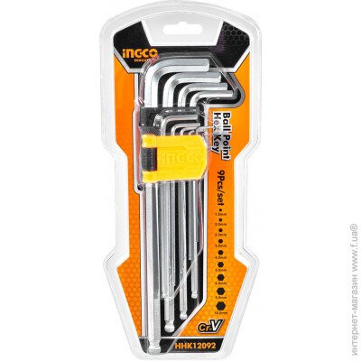 INGCO INDUSTRIAL HEX KEY 9 PCS/SET