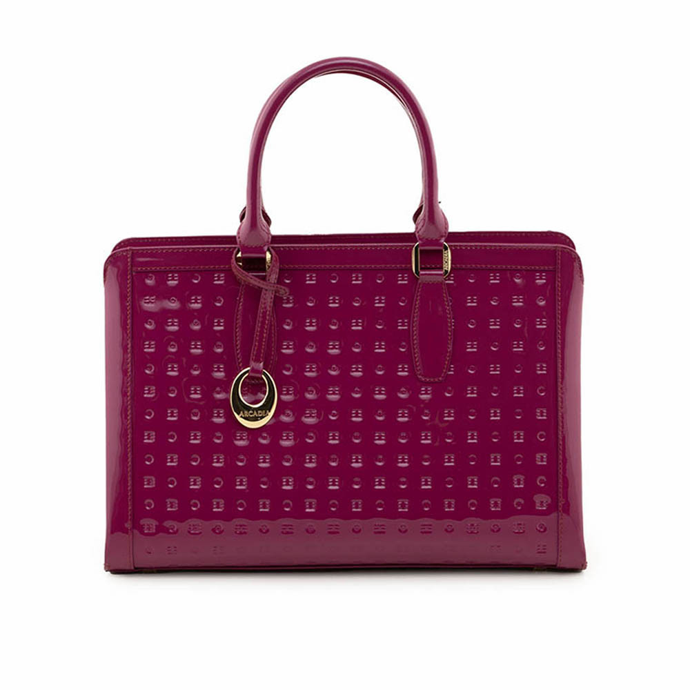 Arcadia Business Italian Patent Leather Grab Tote Handbag