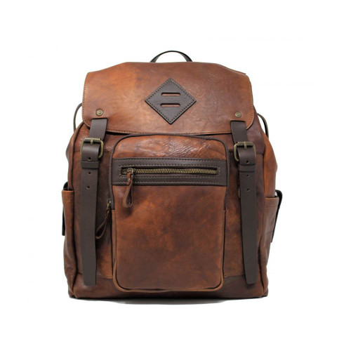 Chiarugi Italian Leather Nurmes Front Pocket Backpack