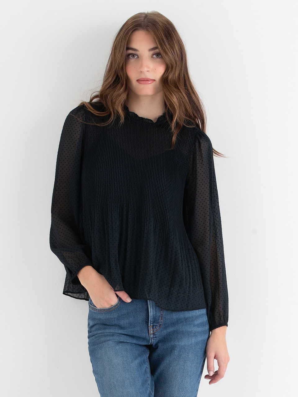 Flock Dot Blouse with Cami | Rickis