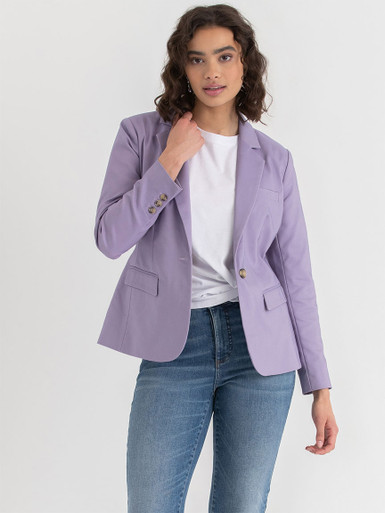 Single Button Cotton Sateen Blazer | Rickis