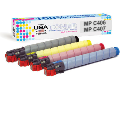 Compatible Ricoh MPC407, MPC406 CMYK Toner
