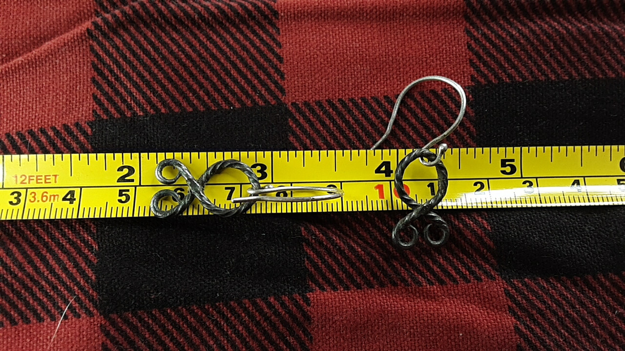 Iron troll cross earrings with sterling silver earwires #2