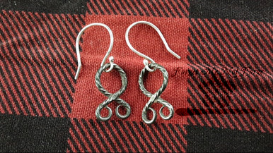 Iron troll cross earrings with sterling silver earwires #2