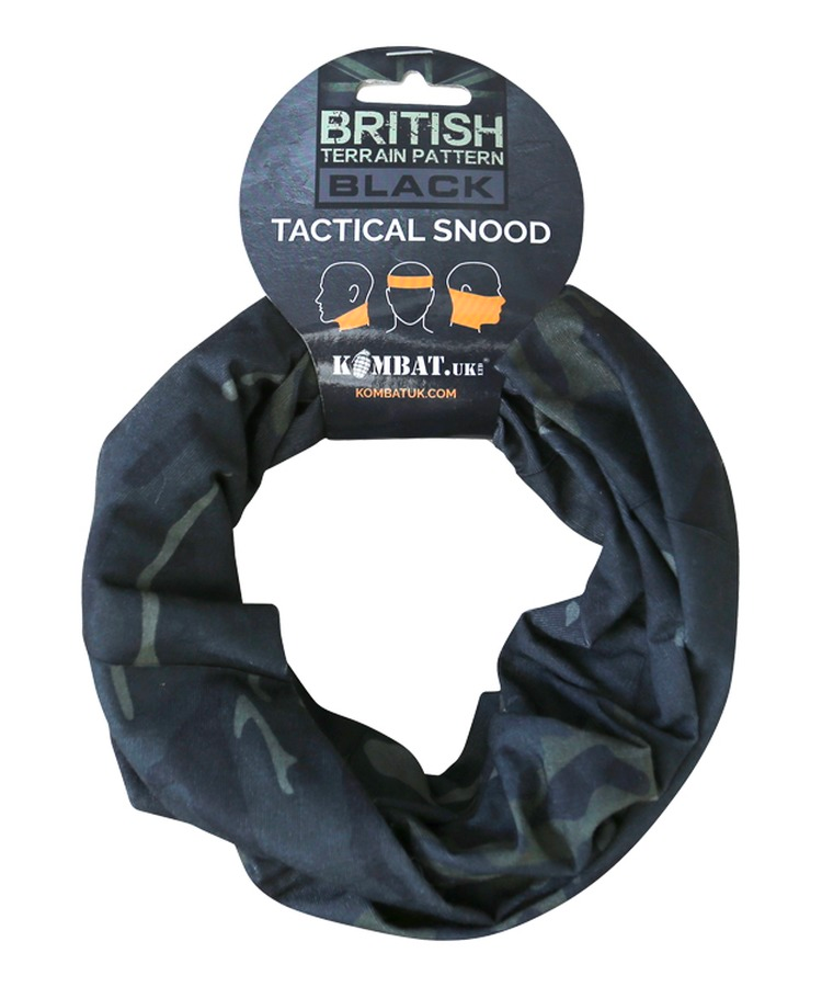 Kombat UK - Tactical Snood in BTP (British Terrain Pattern) Black ...