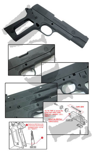 Guarder Springfield Dark Grey Metal Slide & Frame for TM M1911A1