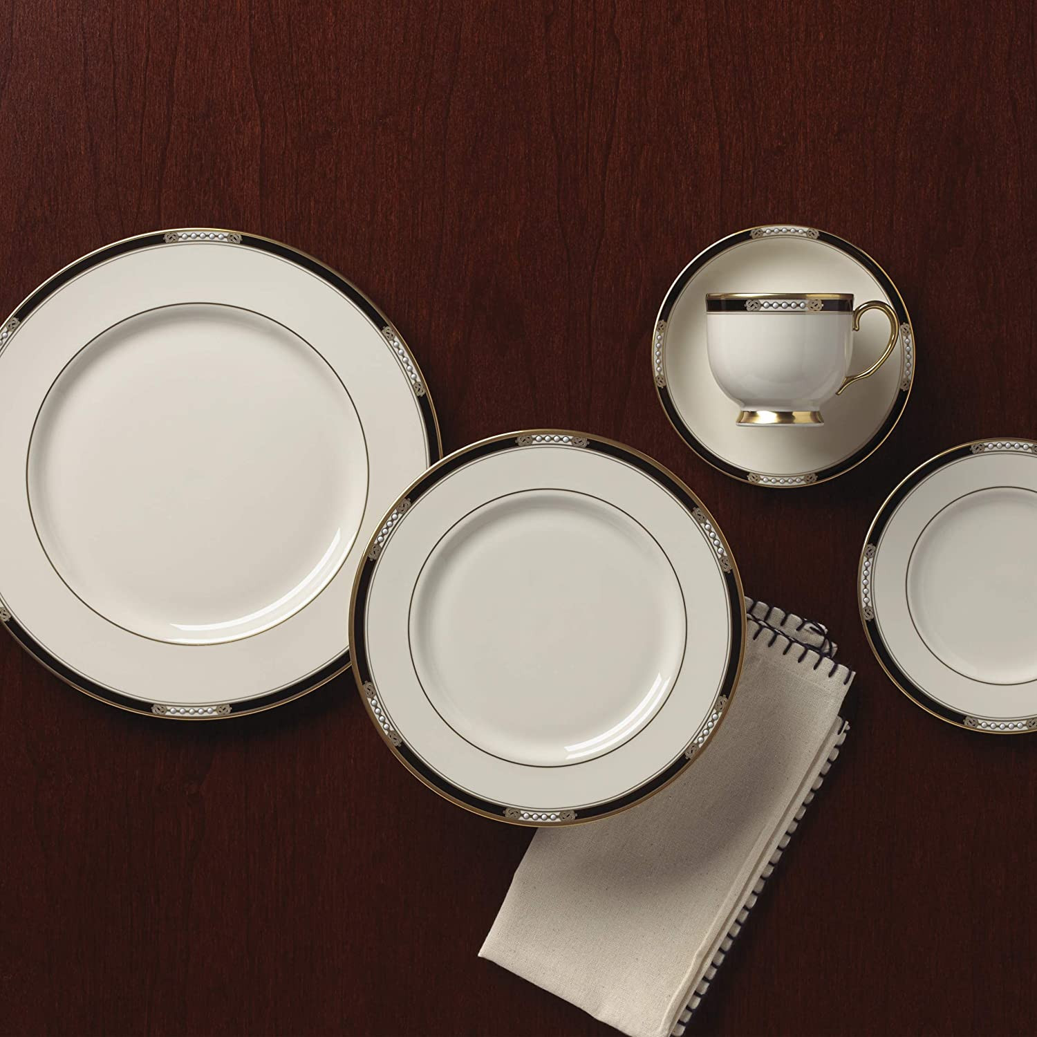 Lenox Hancock Gold Dinnerware Service For 12