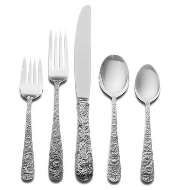 Kirk Stieff Repousse Sterling Silver Flatware 5PC Place Setting New