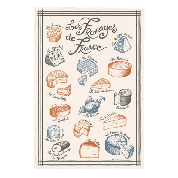 Torchons & Bouchons Tea Towel Les Fromages de France - The French Farm