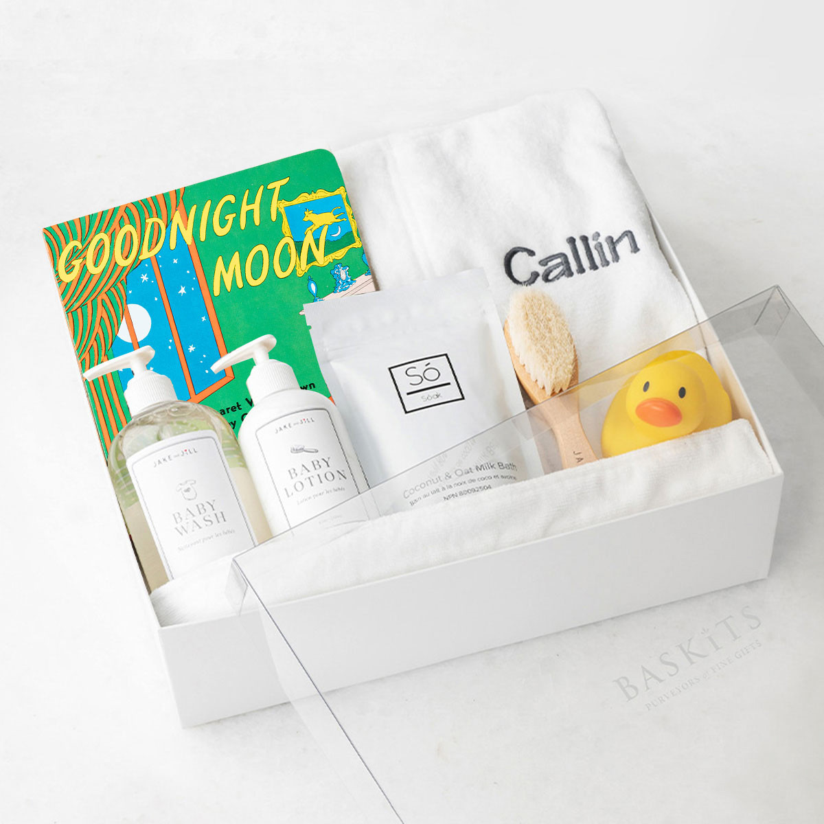 Baby Bathtime Gift Box With Personalized Robe: Bubbles | Goat Brush ...