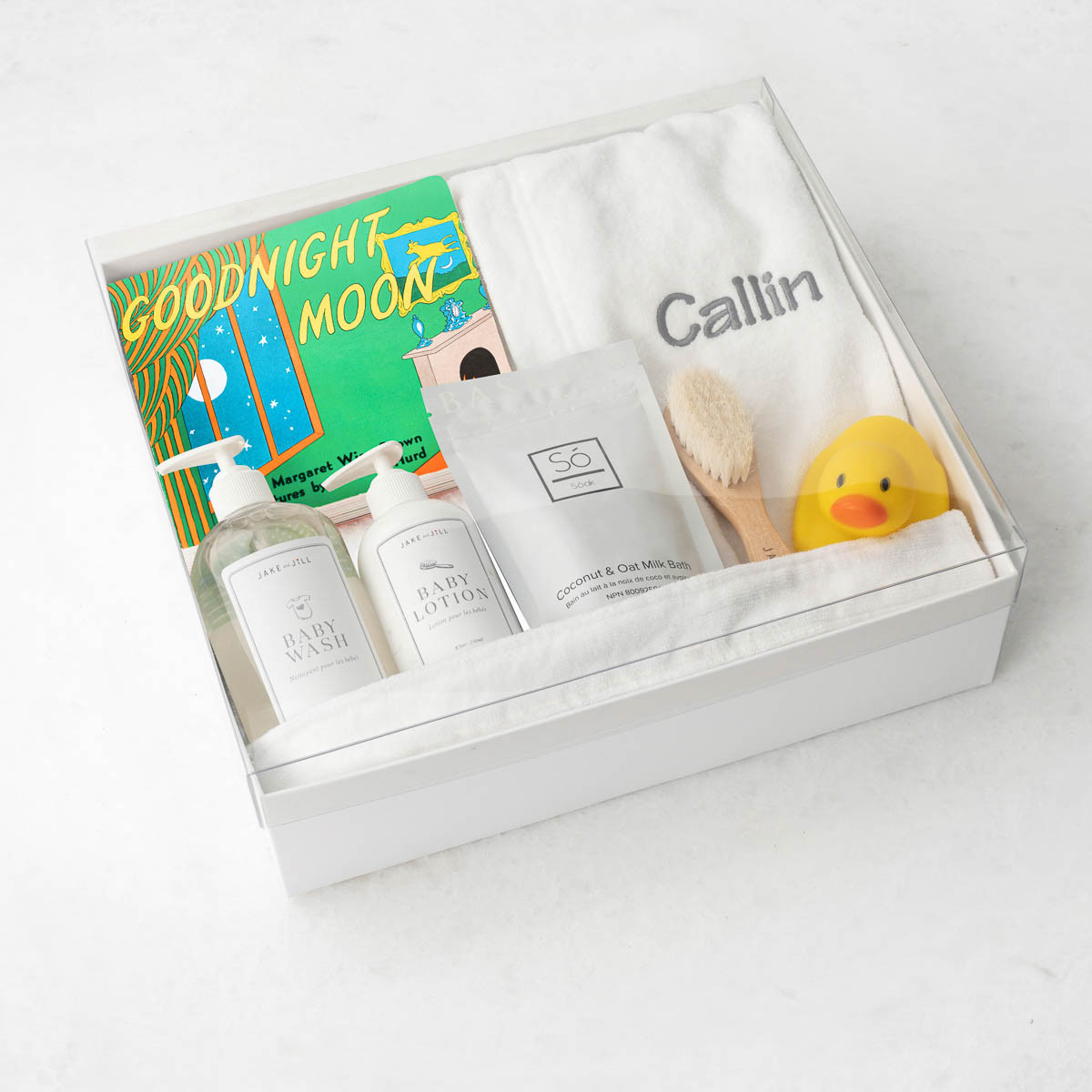 Baby Bathtime Gift Box With Personalized Robe: Bubbles | Goat Brush ...