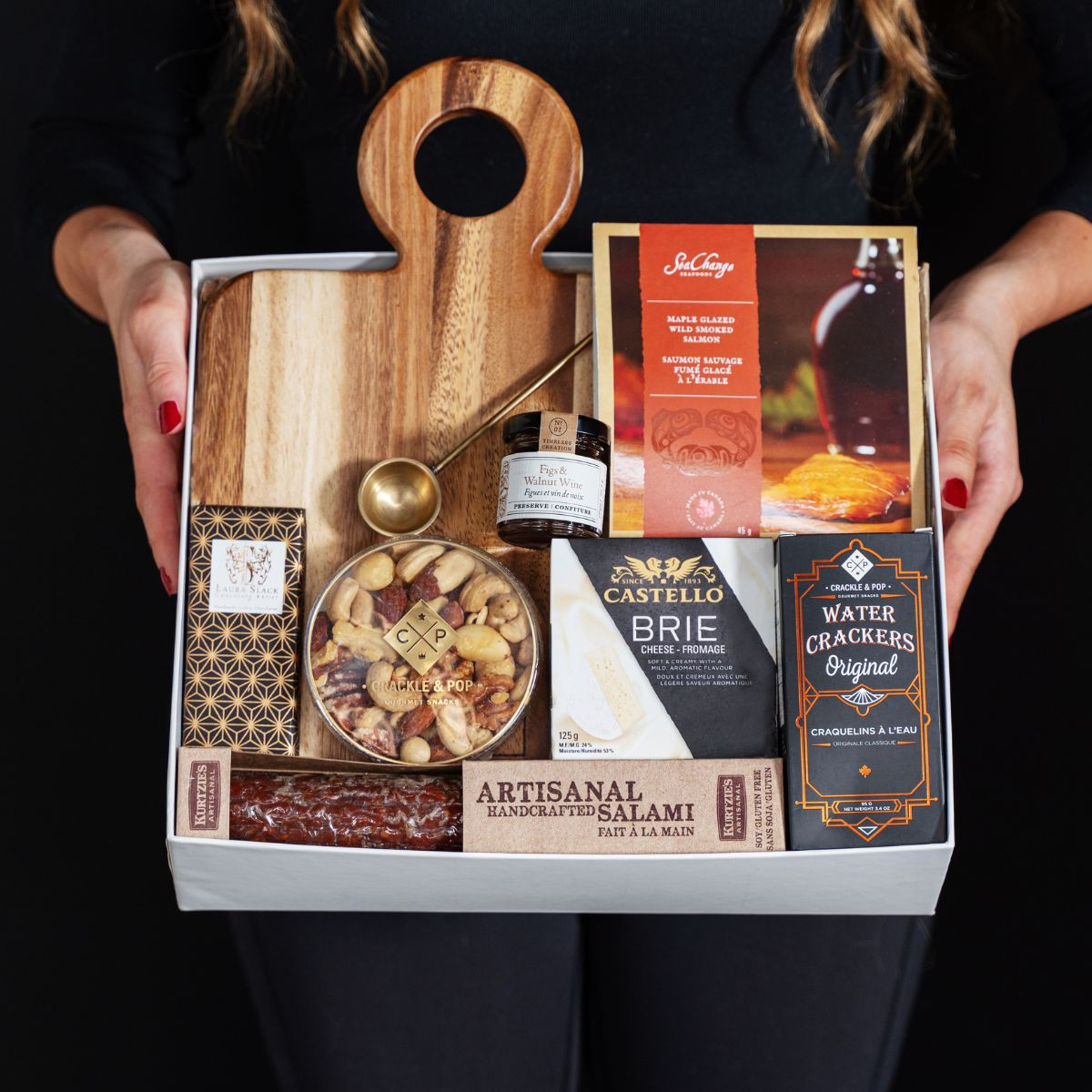 Maple Glazed Salmon, Cheese & Salami Charcuterie Gourmet Gift Box: Not ...
