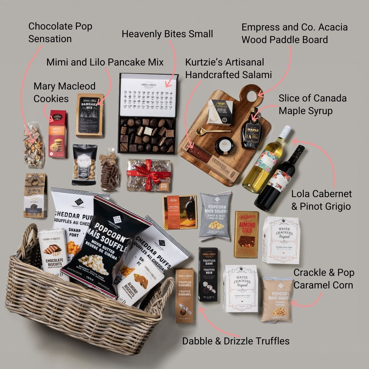 Wine, Cheese and Gourmet Food Gift Basket in Rattan Basket: Bay Street ...