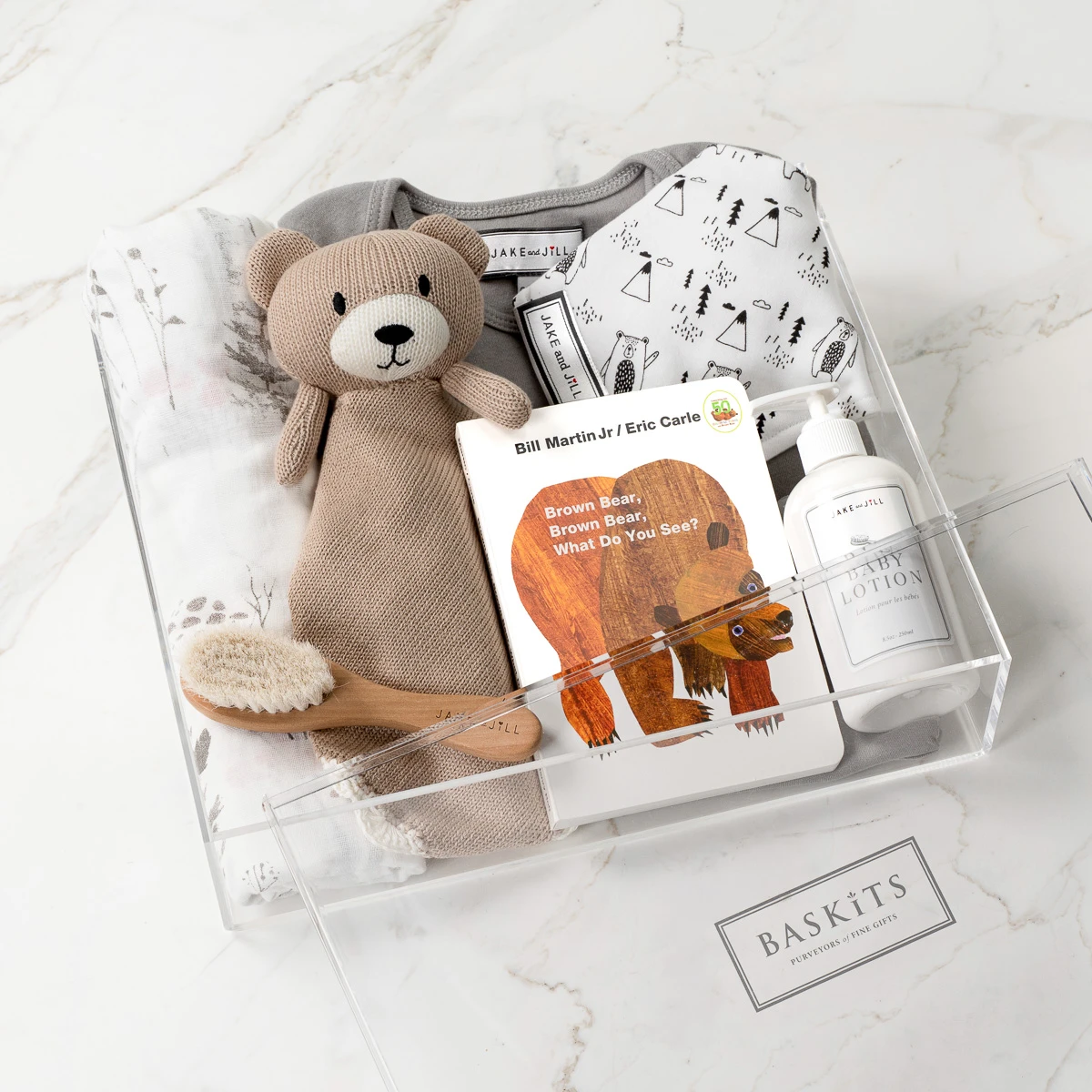 New Baby Gift Set With Swaddle, Bear Lovie & Book: Baby Bear