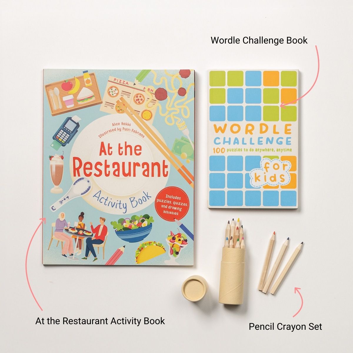 Crayons & Activity Kids Gift Basket: Kids' Wordle Set