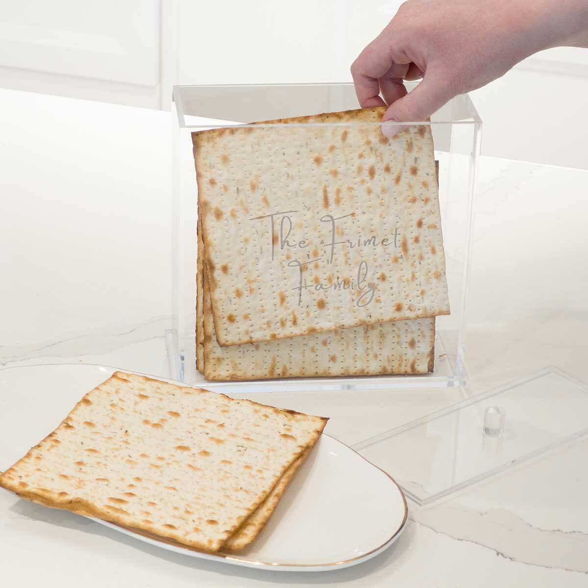 Acrylic Matzah Box | Personalized Passover Gift